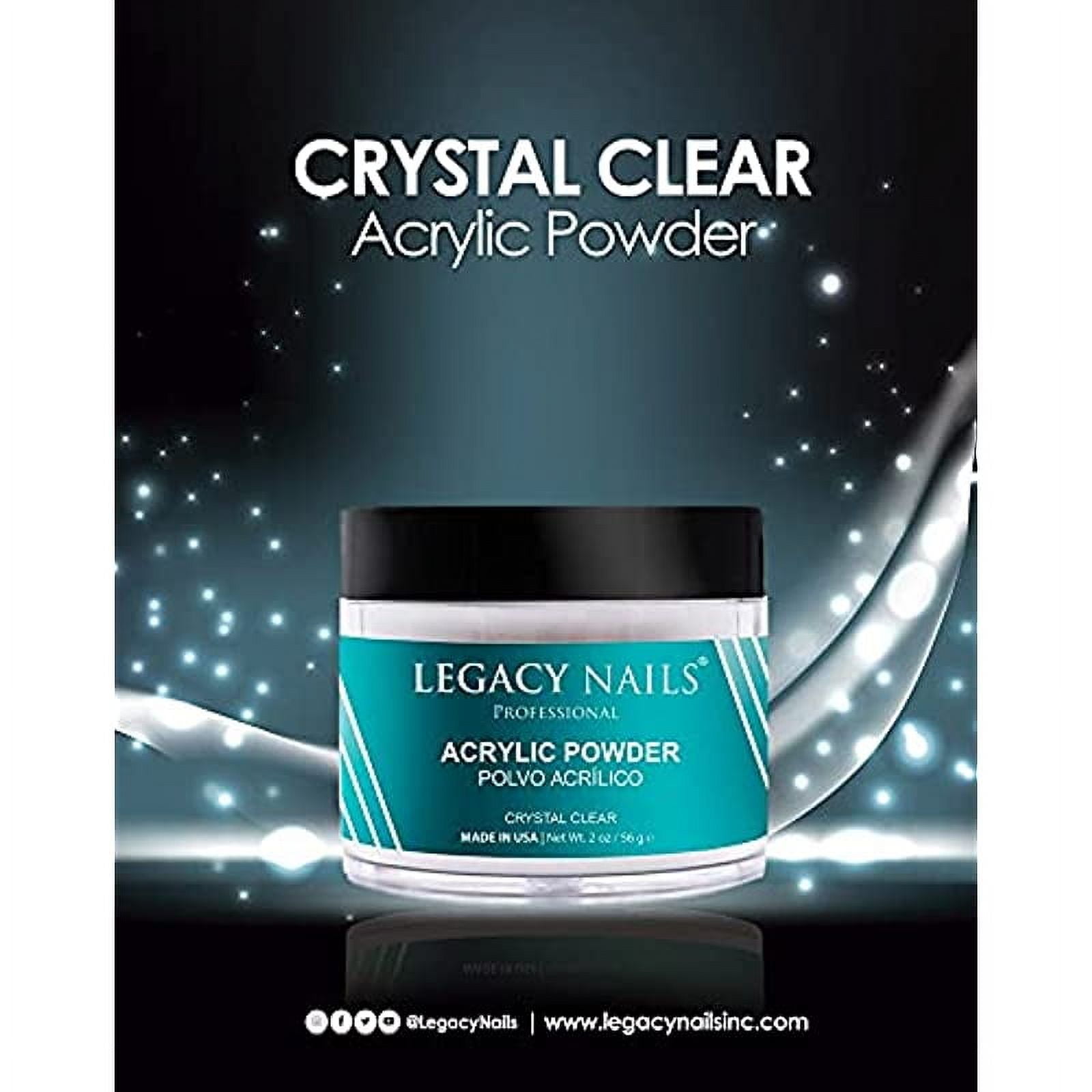 Legacy Nails Professional Crystal Clear Acrylic Powder, Net Wt. 2 oz ...