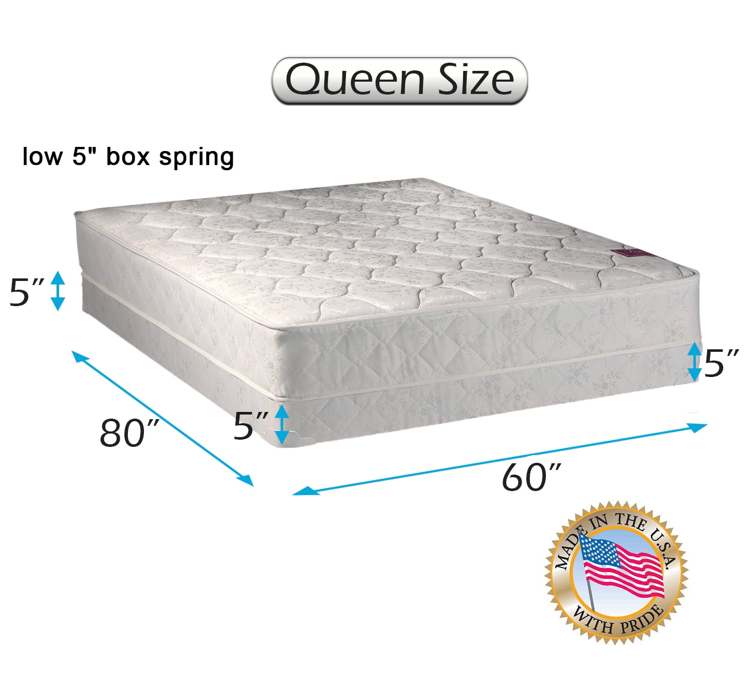 Legacy One-Sided Mattress and Low Profile Box Spring Set with Mattress ...