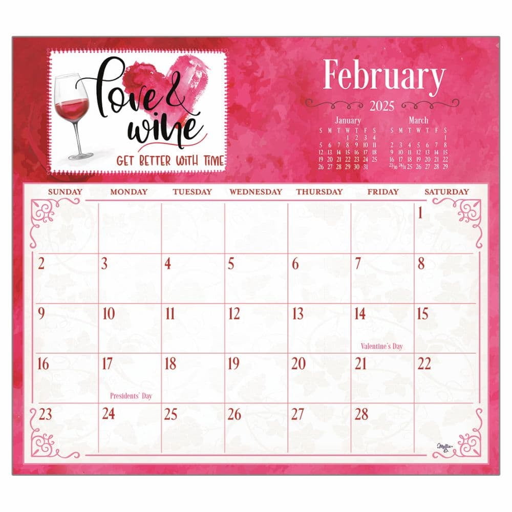 Legacy Publishing Group, Wine Magnetic 2025 Desk Pad Calendar - Walmart.com
