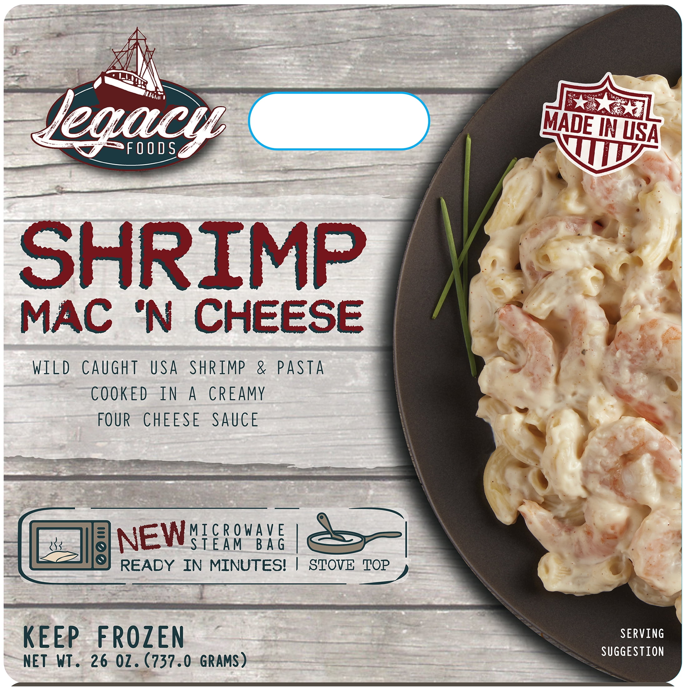 Legacy Shrimp Mac N Cheese Steam Bag, 26oz - Walmart.com