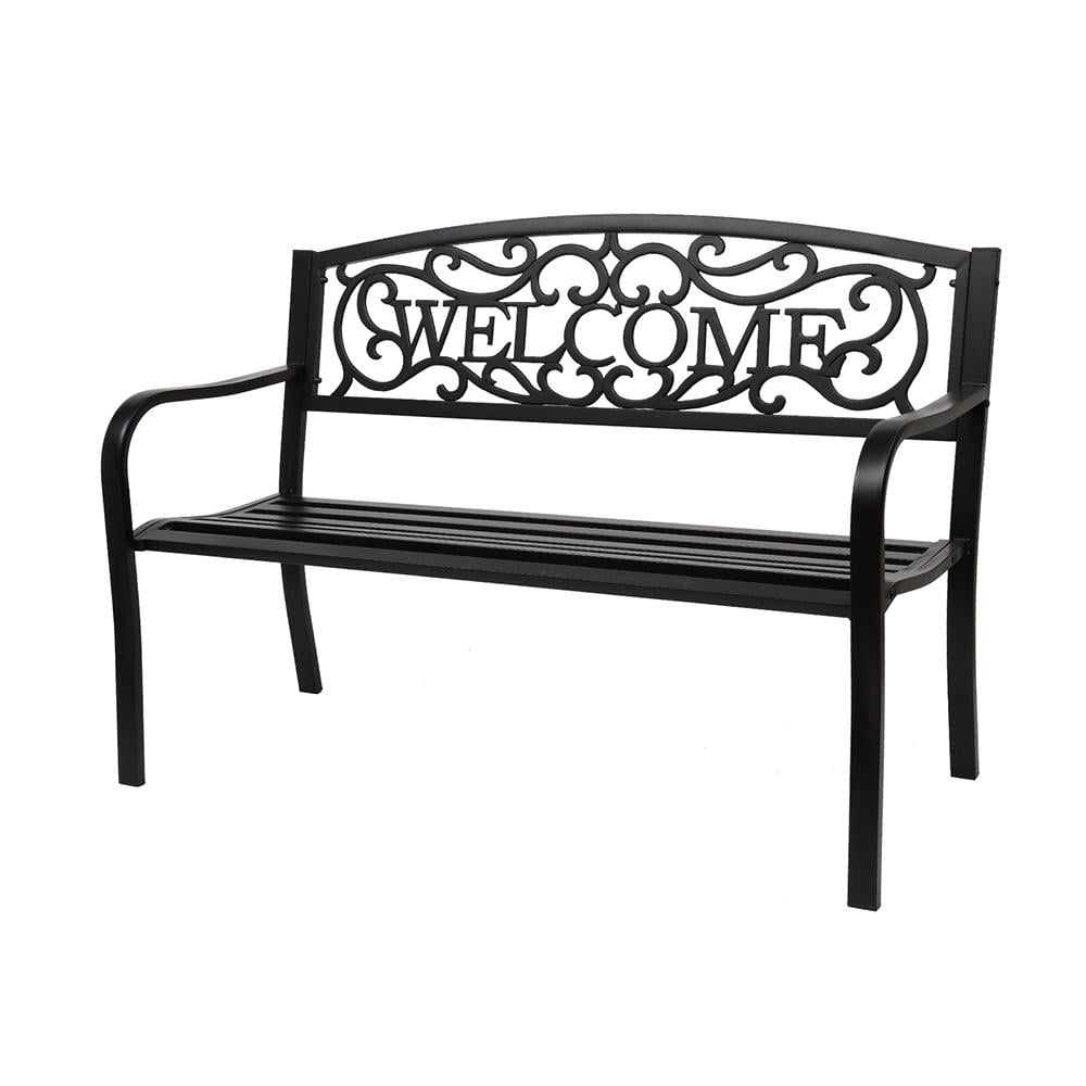 Legahome Garden Benches for Outdoors, 50" Iron Garden Bench Waterproof ...