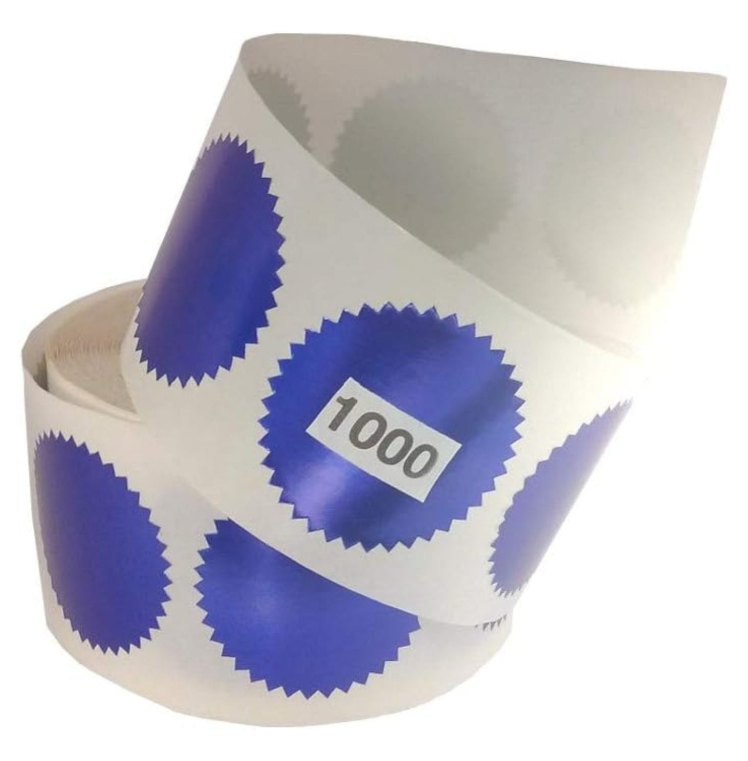 Legal Embossing Labels, Metallic Stickers, 2" Starburst Serrated Edge ...