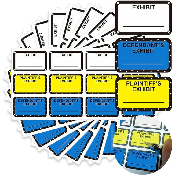 Legal Exhibit Stickers 1X1.65 inch Coded Exhibit Labels for Office ...