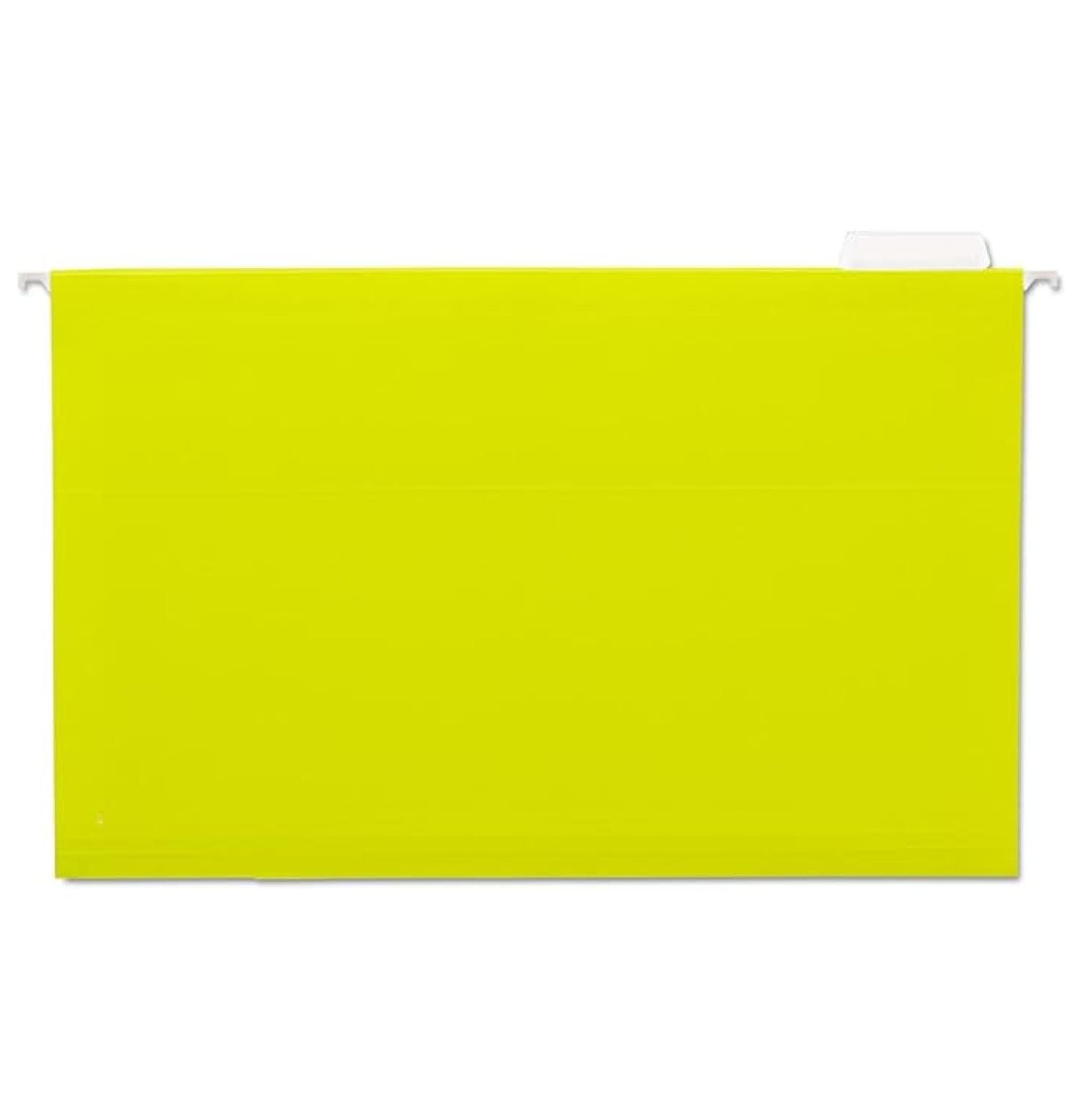 Legal Hanging File Folders Yellow - UNV14219 1/5 Cut Tab Deluxe ...