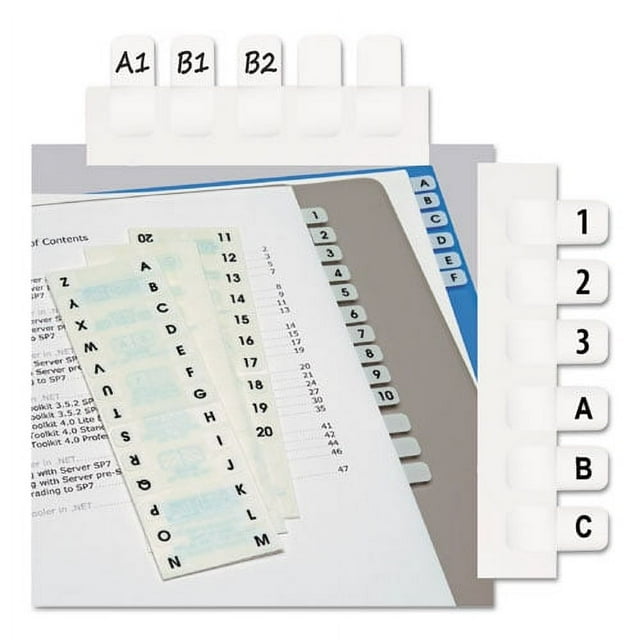 Legal Index Tabs, Preprinted Alpha: A to Z, 1/12-Cut, White, 0.44" Wide ...