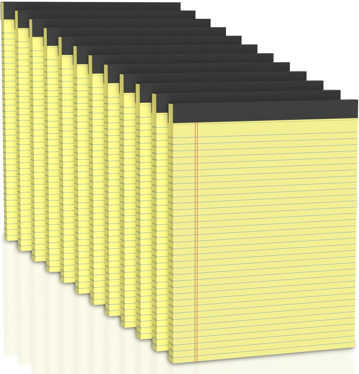 Legal Pads 8.5 x 11 College Ruled, 12 Pack Yellow Note Perforated Paper ...