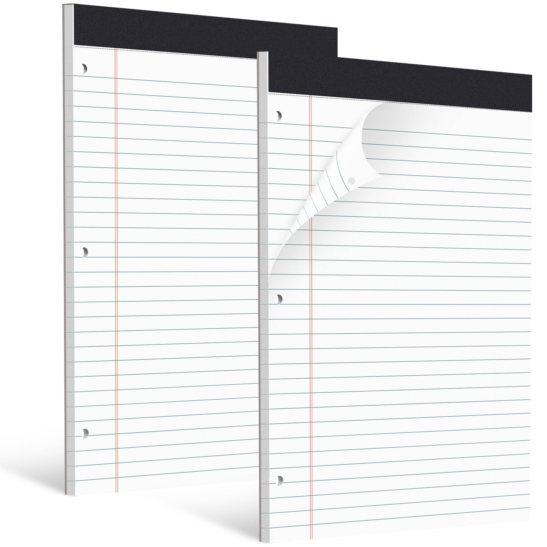 Legal Pads 8.5 x 11 Inch 2 Pack, Wide Ruled Perforated Notepads with 30 ...