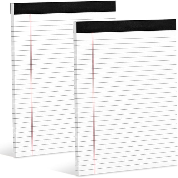 Legal Pads 8.5 x 11 White Note Pads 8.5 x 11 In 2 Pack Notepads 8.5 x ...