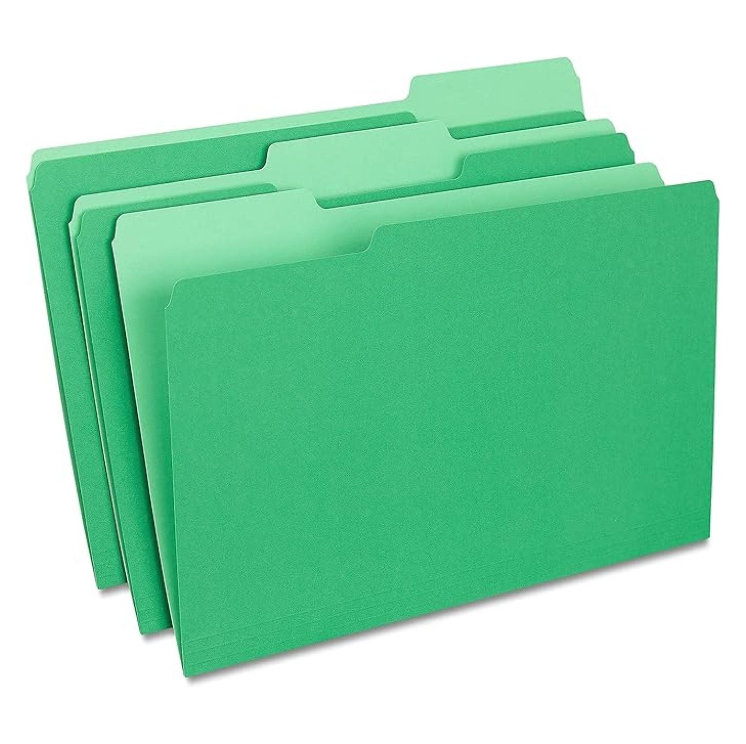 Legal Size File Folders Green - 1/3 Cut, 200/Carton - Heavy Duty 10.5pt ...