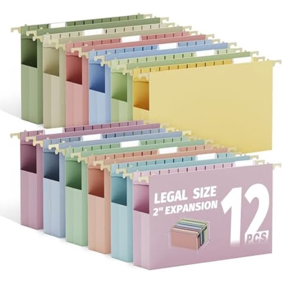 Legal Size Hanging File Folders Extra Capacity, Heavy Duty 2 Inch ...
