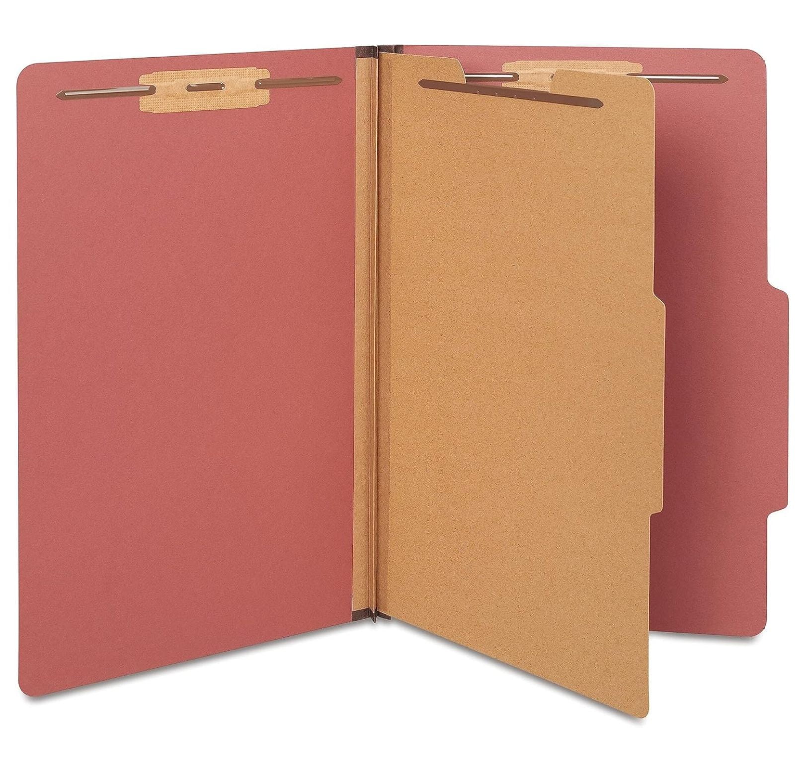 Legal Size Pressboard Classification Folders, Brick Red - 1.75 ...