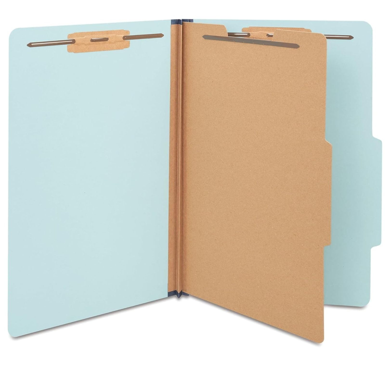 Legal Size Pressboard Folders - 1-Divider, 1.75" Expansion, Light Blue ...