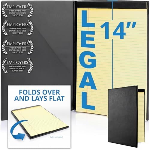 Legal Sized Portfolio, 8.5 x 14 Legal Pad Holder & Portfolio Folder ...