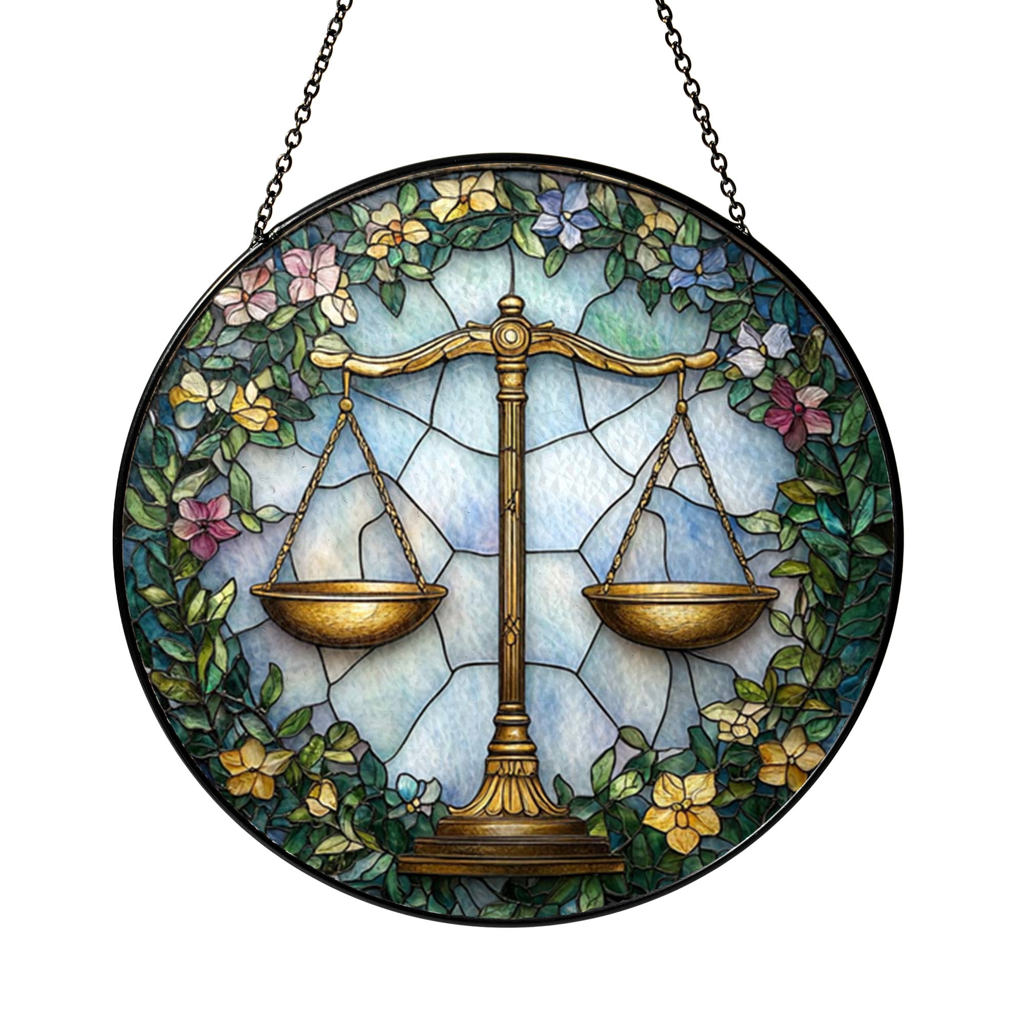 Legal Symbol Scales of Justice Stained Glass Window Suncatcher ...