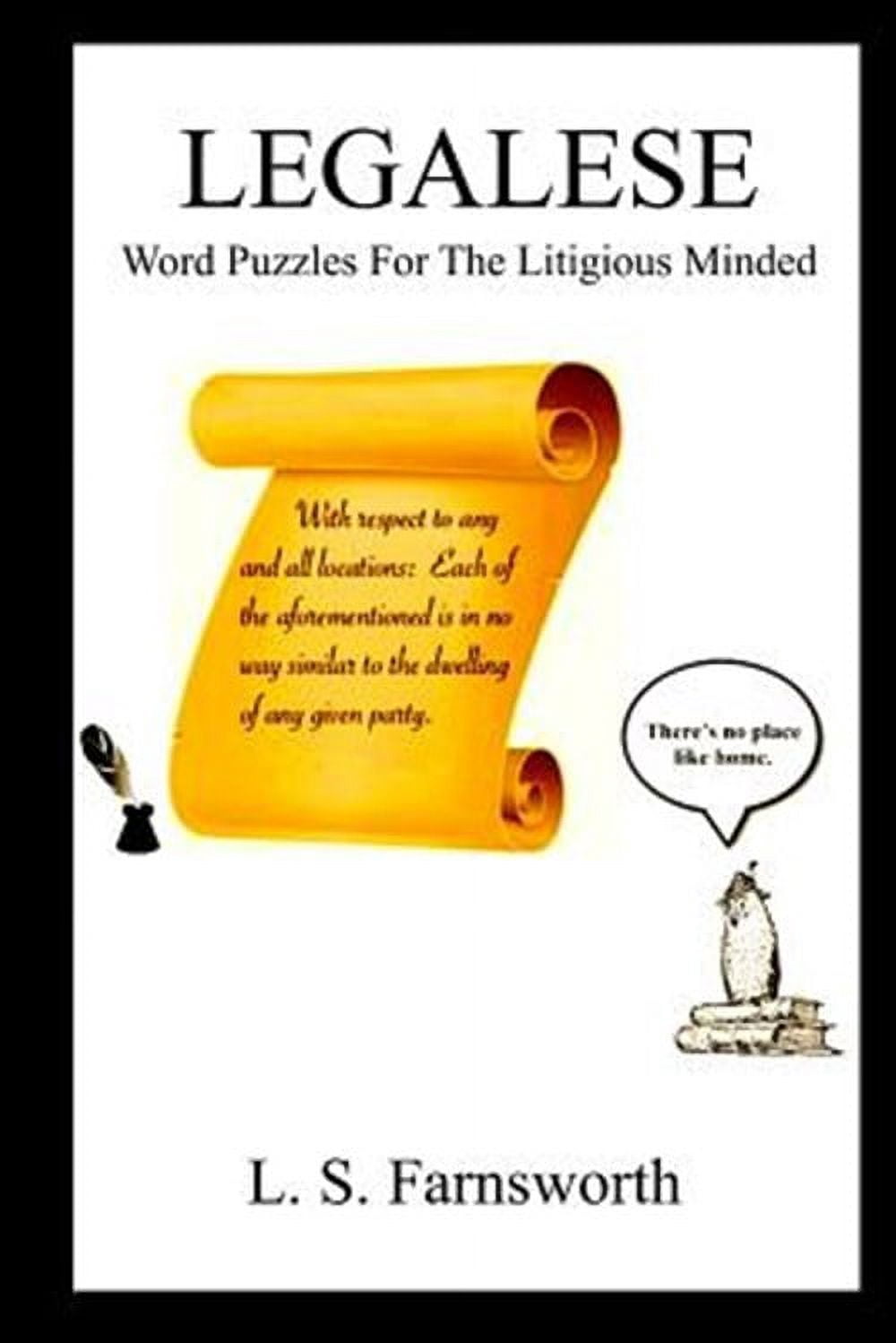 Legalese: Word Puzzles For The Litigious Minded (Paperback) - Walmart.com