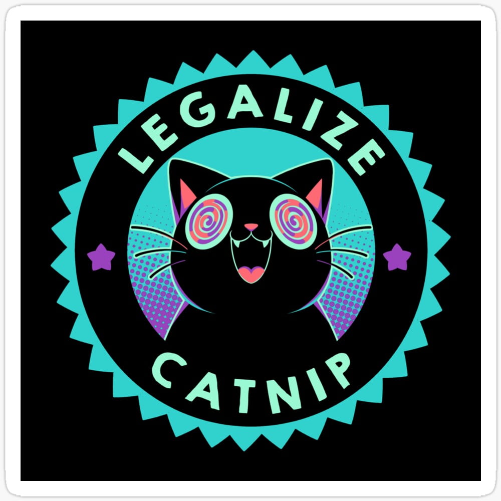Legalize Catnip Psychedelic Kitten Sticker Phone Decal Water Bottle ...