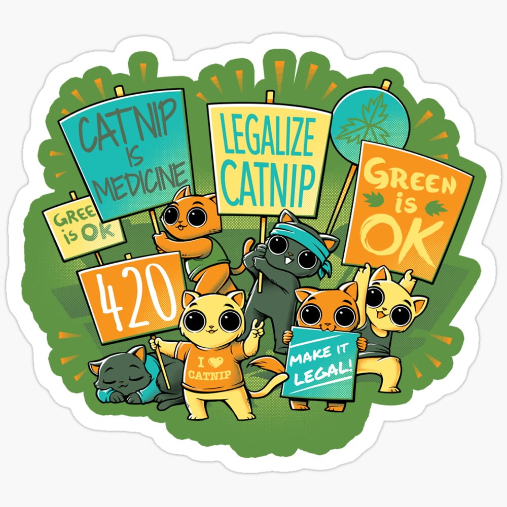 Legalize Catnip Sticker Phone Decal Water Bottle Stickers Car Decals ...