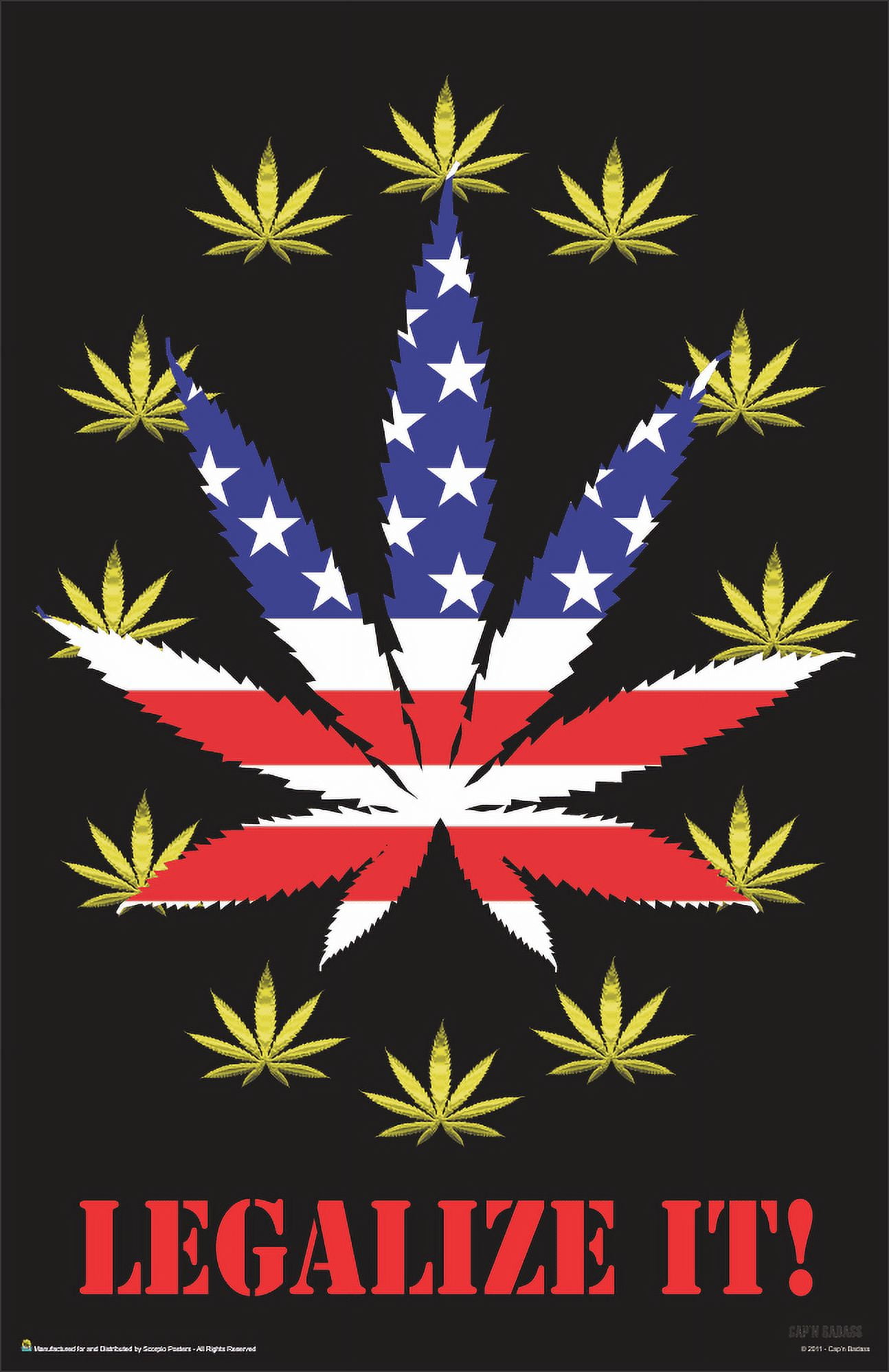 Legalize It! Stars & Stripes Mini Poster - Laminated 11.5" x 17.5 ...
