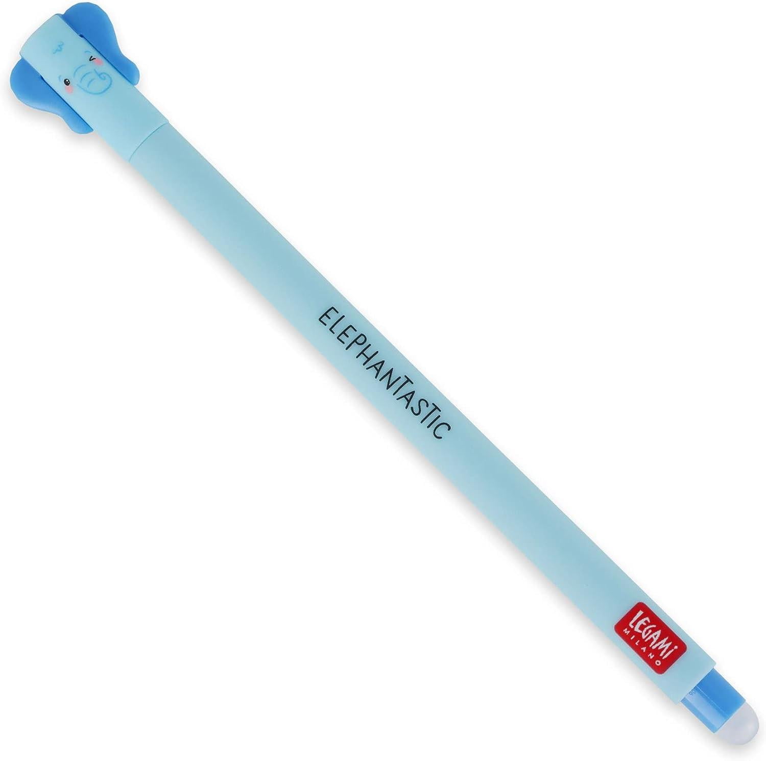Legami Erasable Gel Pen - 0.7mm - Elephant Barrel - Blue Ink - Single ...
