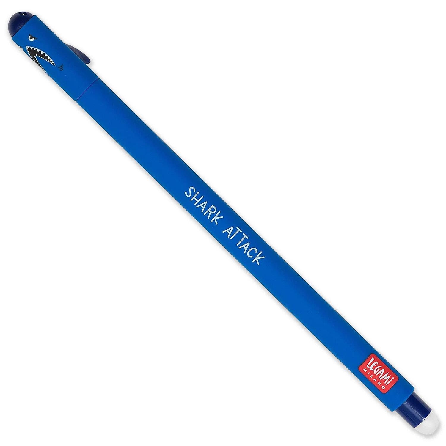 Legami Erasable Gel Pen - 0.7mm - Shark Barrel - Blue Ink - Single Pen ...