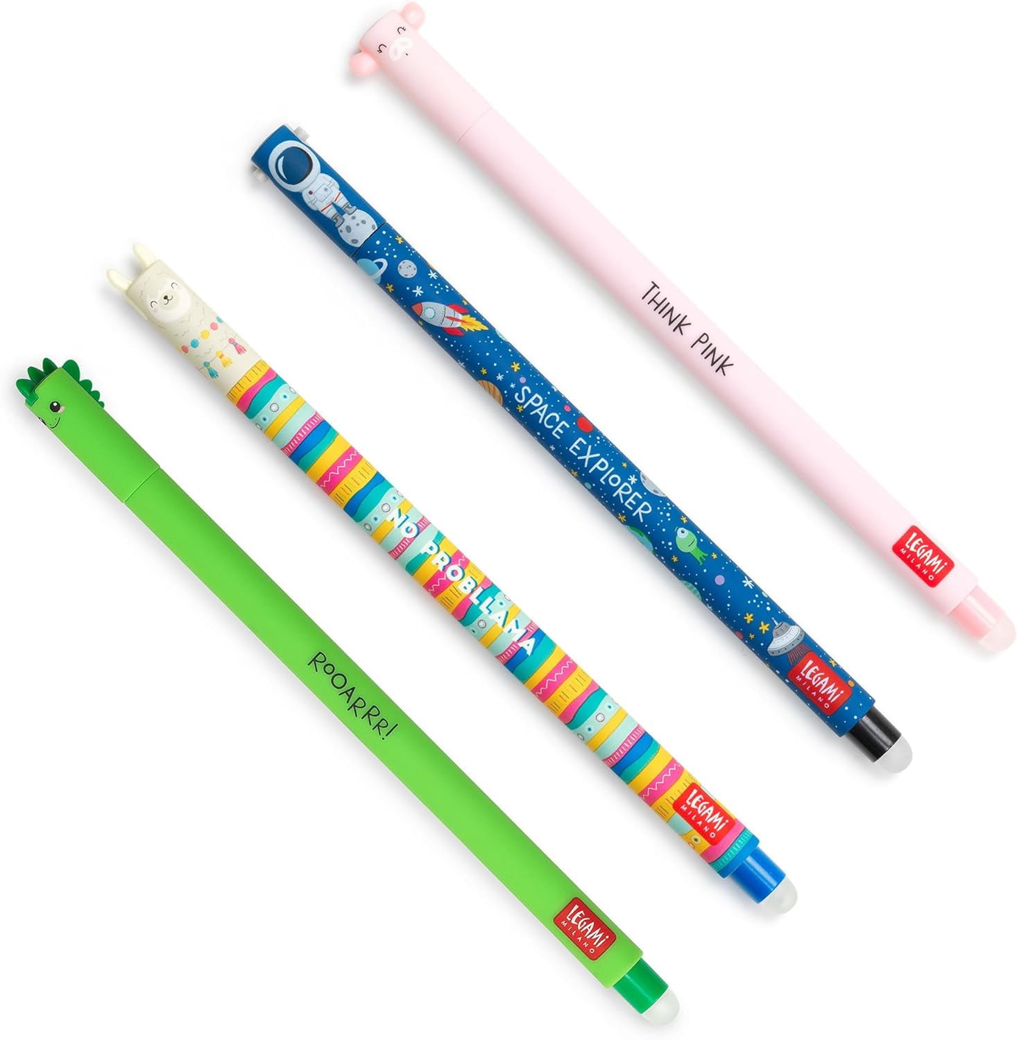 Legami Erasable Gel Pen - 0.7mm - Thermo-Sensitive Ink - Dino, Piggy ...