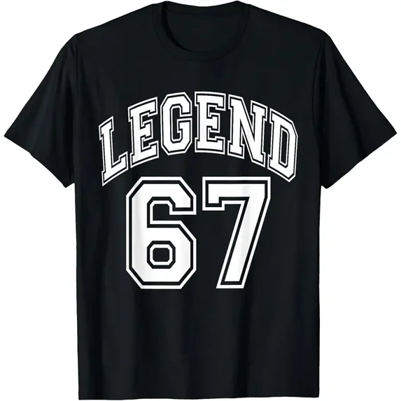 Legend 67 Number Varsity Team - 67th Birthday & 67 Years Old T-Shirt ...