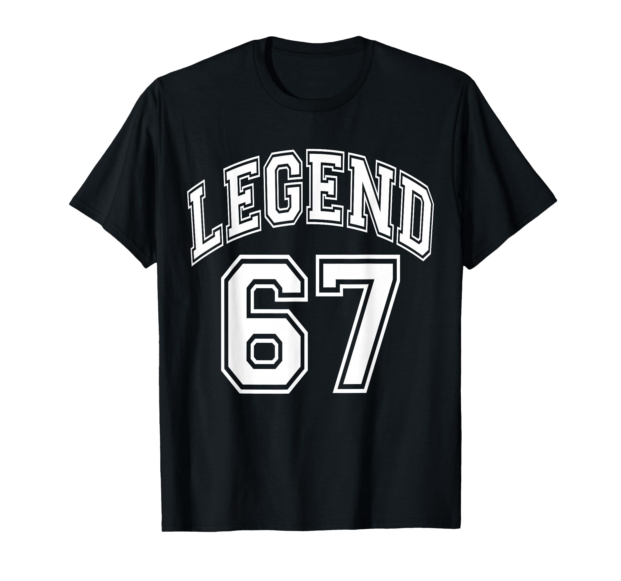 Legend 67 Number Varsity Team T-Shirt for 67th Birthday Celebration ...