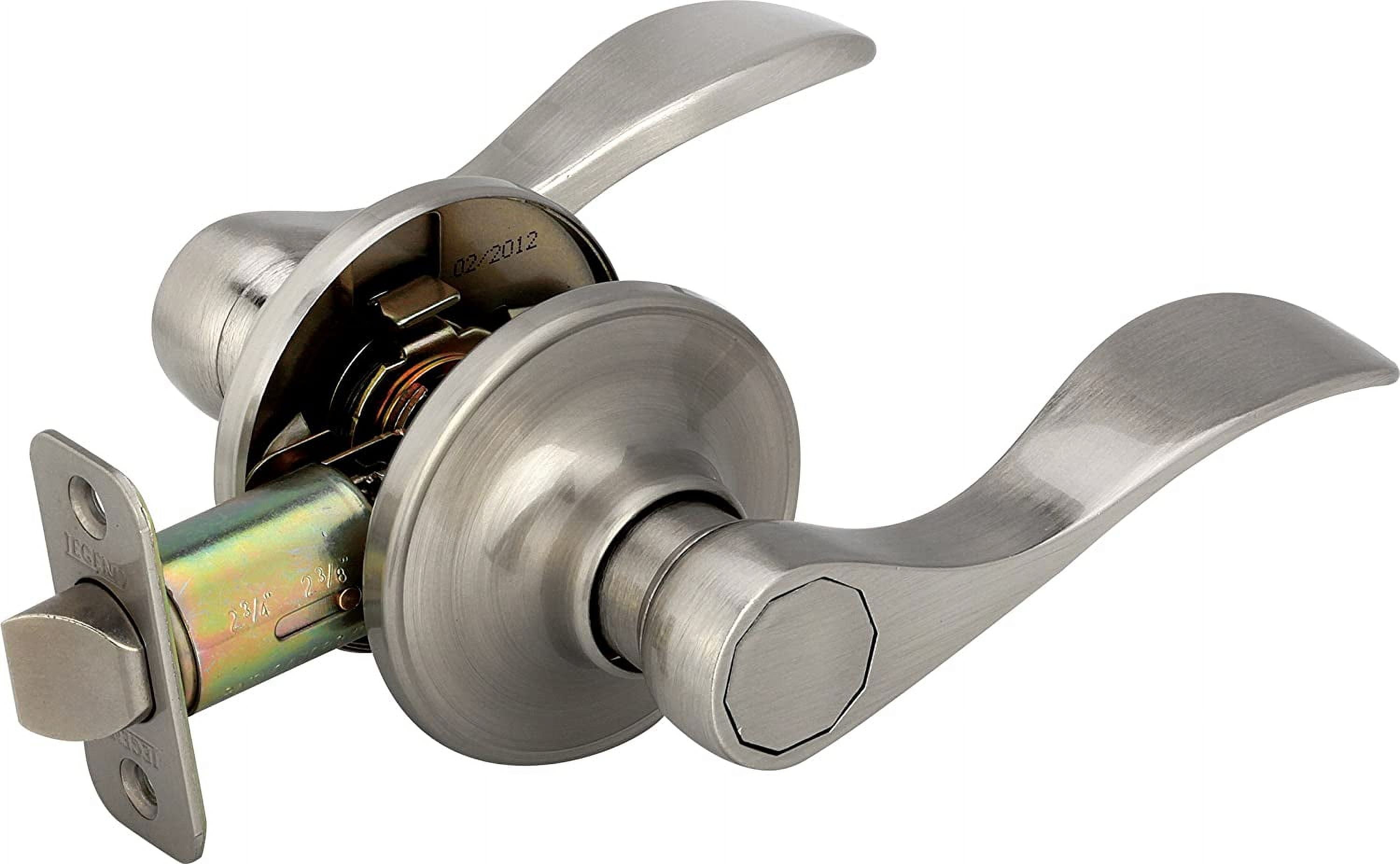 Wave Style Lever Handle Passage Hall and Closet Leverset Lockset, Satin ...