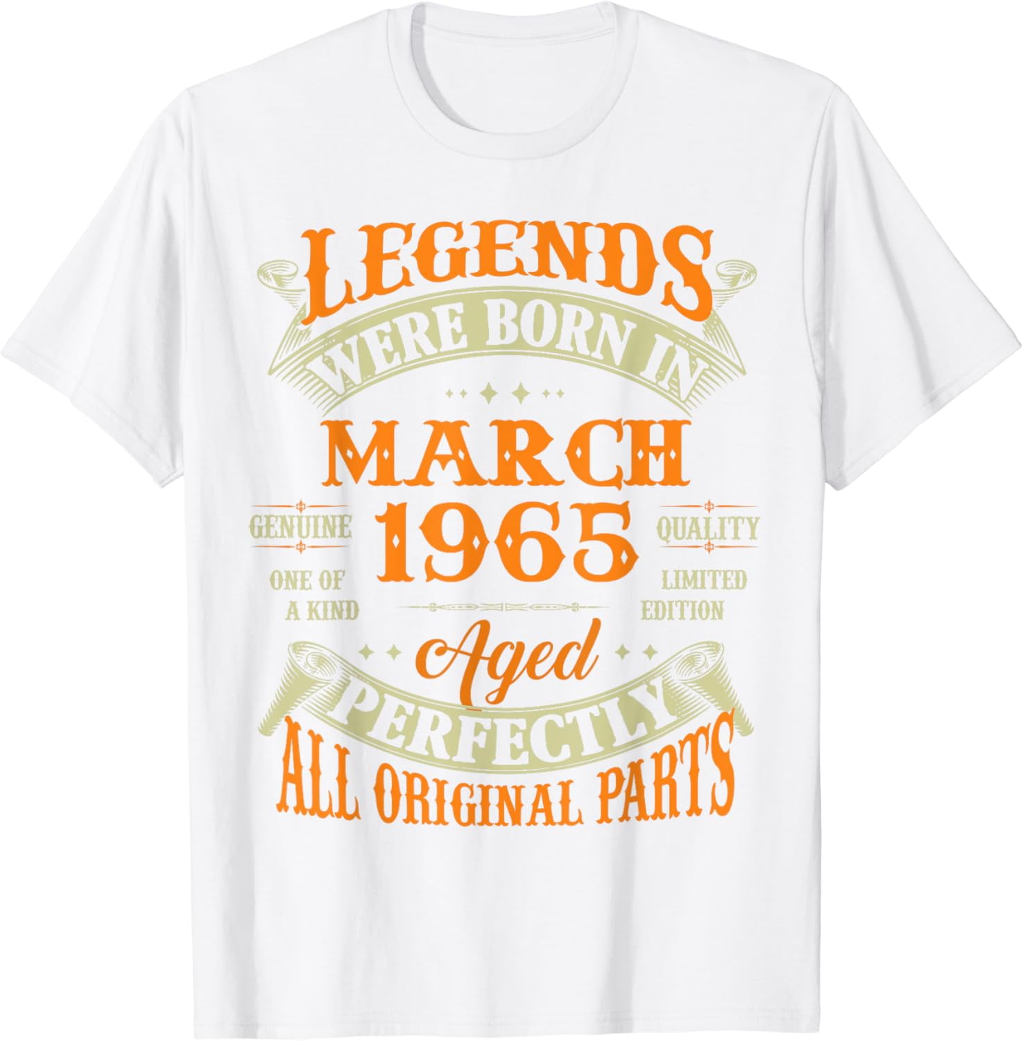 Legend Born In March 1965 60th Birthday Tee 60 Years Old T-Shirt ...