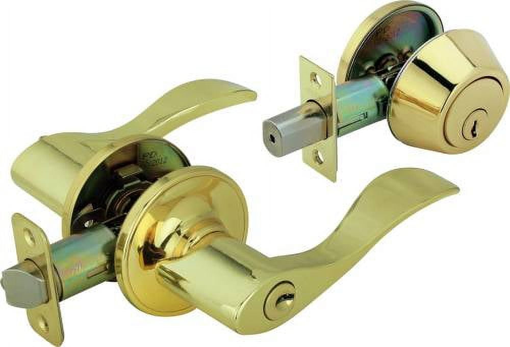 Legend Decorative Lever Deadbolt Combo Set Adj Bs Kw1 Polished Brass ...
