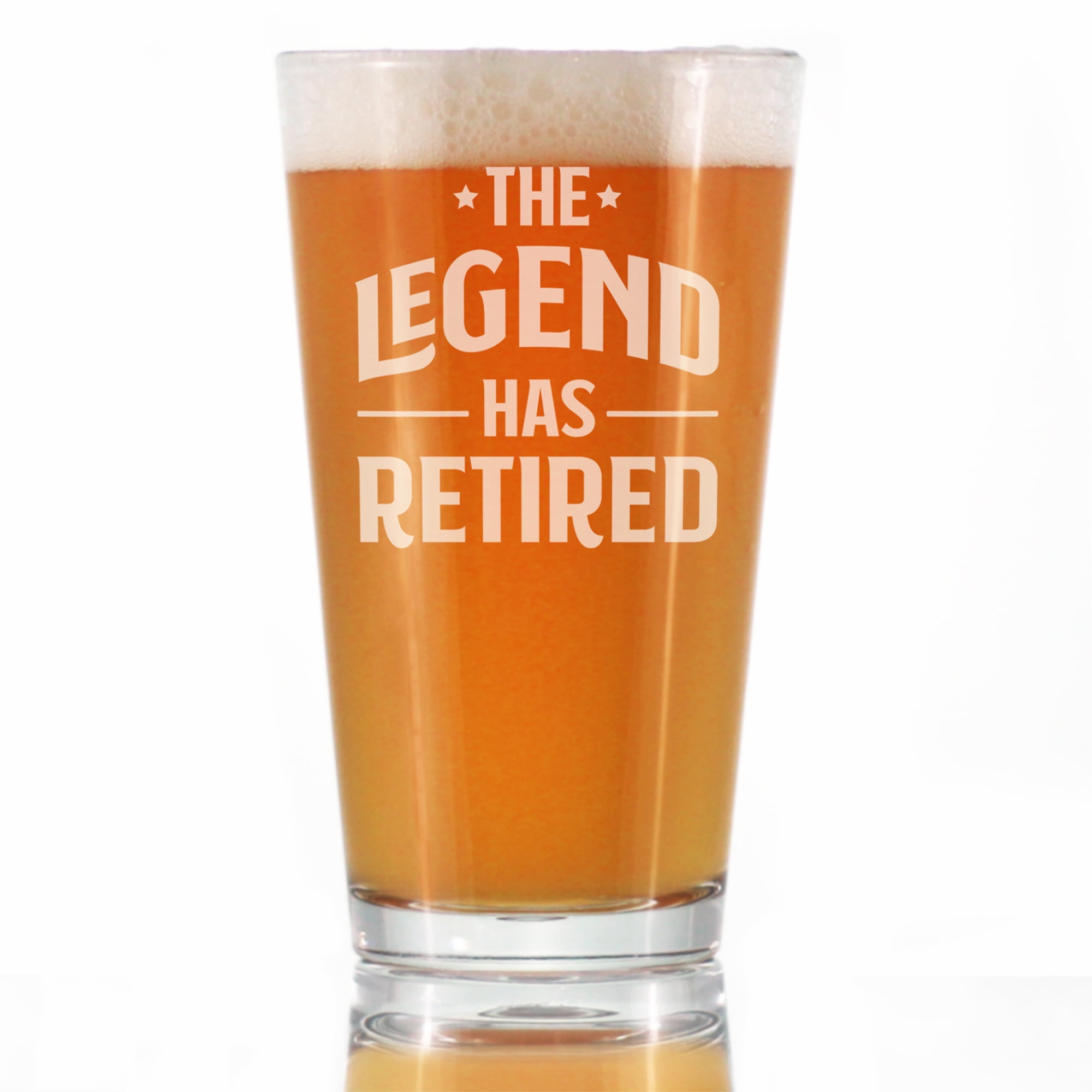 Bevvee Pint Glass 16 oz Legend Has Retired Retirement Gifts for Beer ...