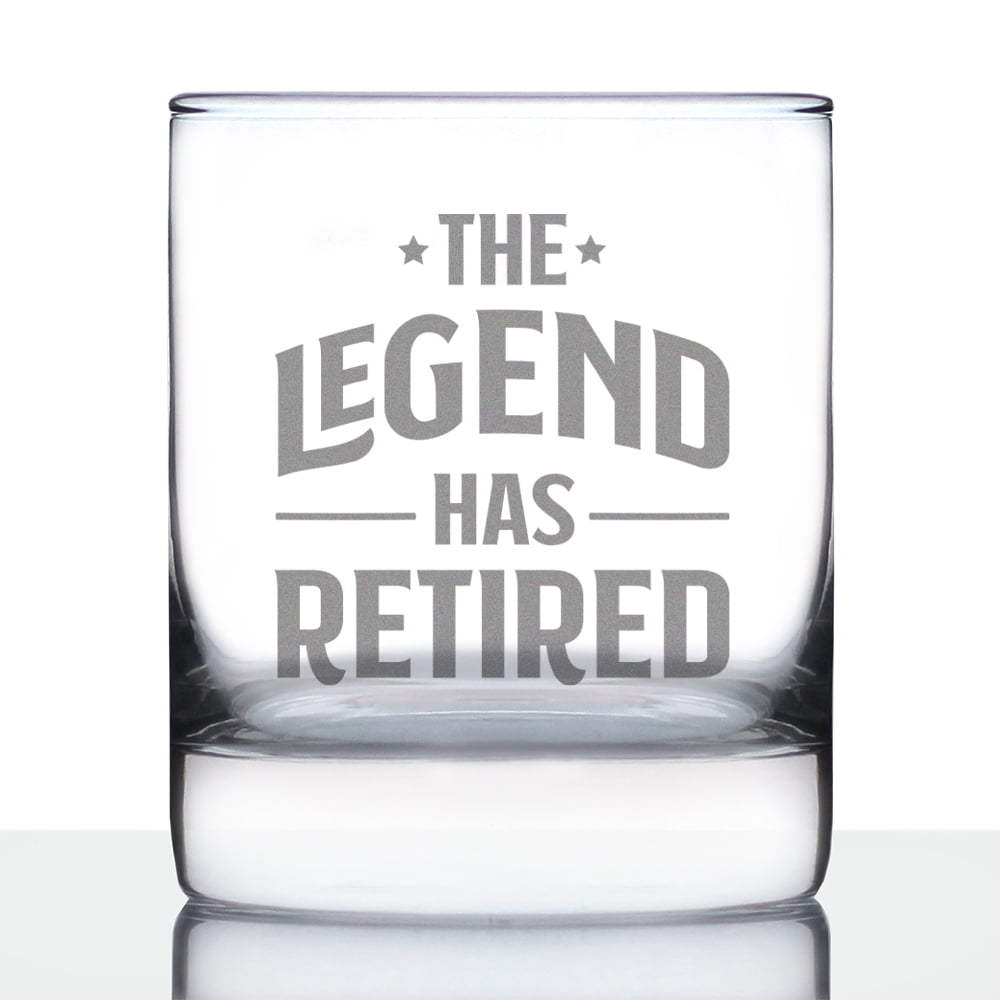 Bevvee Whiskey Rocks Glass 10.25 oz Legend Has Retired Retirement Gifts ...