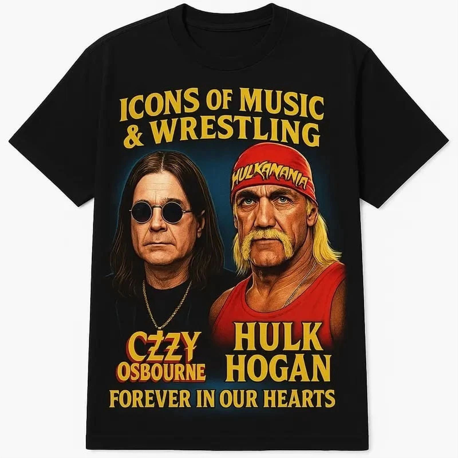 Legend Hulk Hogan n Ozzy Osbourne Tee T-Shirt Black S-5XL - Walmart.com