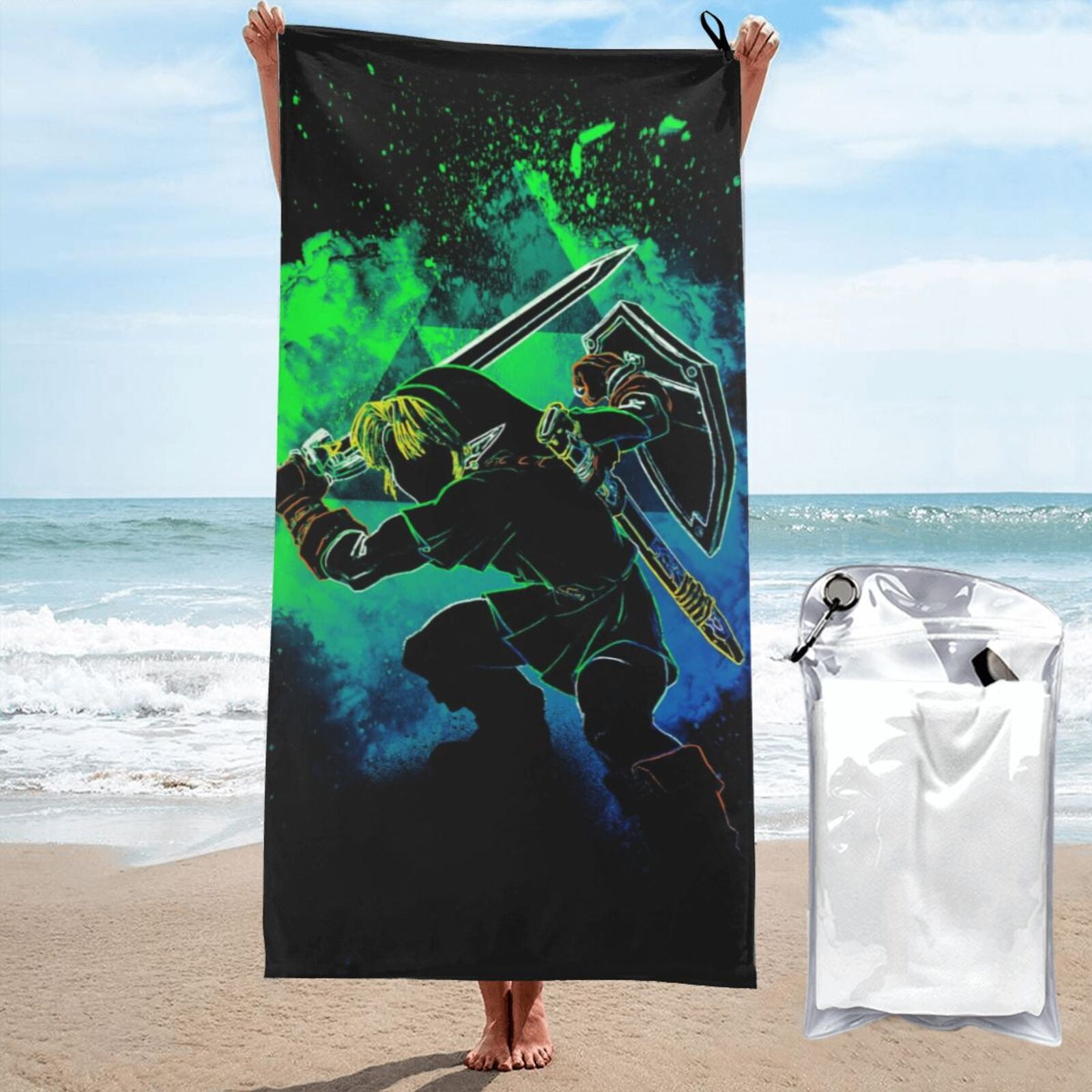 Legend Of Zelda Beach Towel Absorbent Large Towel 3D Cartoon Towel Fast ...