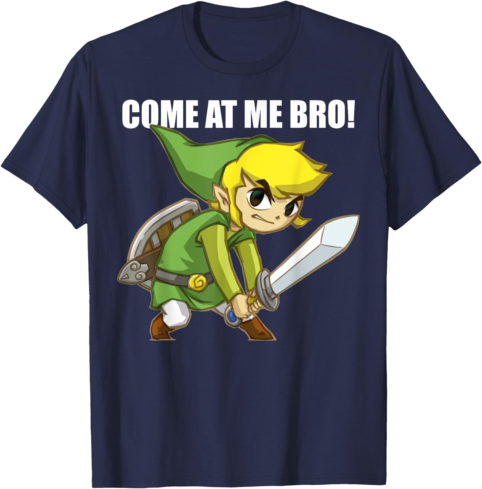 Legend Of Zelda Come At Me Bro! Link Action Pose T-Shirt for Gamer Kids ...
