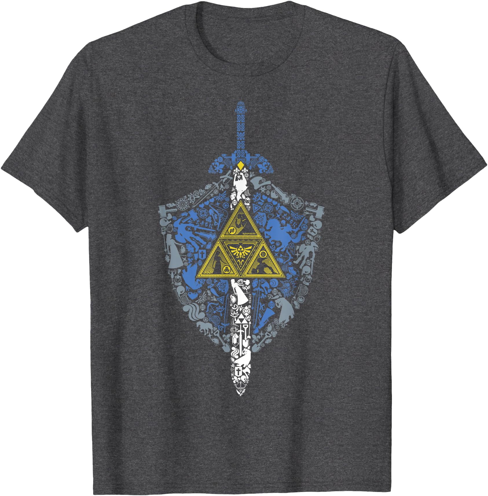 Legend Of Zelda Hylian Shield Element Icons Graphic DTG Print Unisex T ...