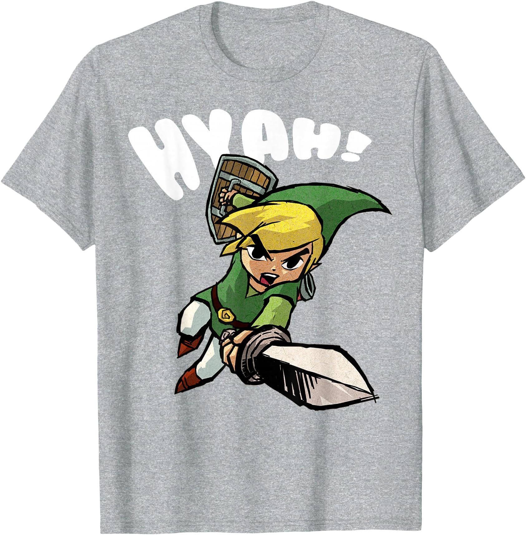 Legend Of Zelda Link Hyah Poster DTG Print Unisex T-Shirt,Sport Grey ...