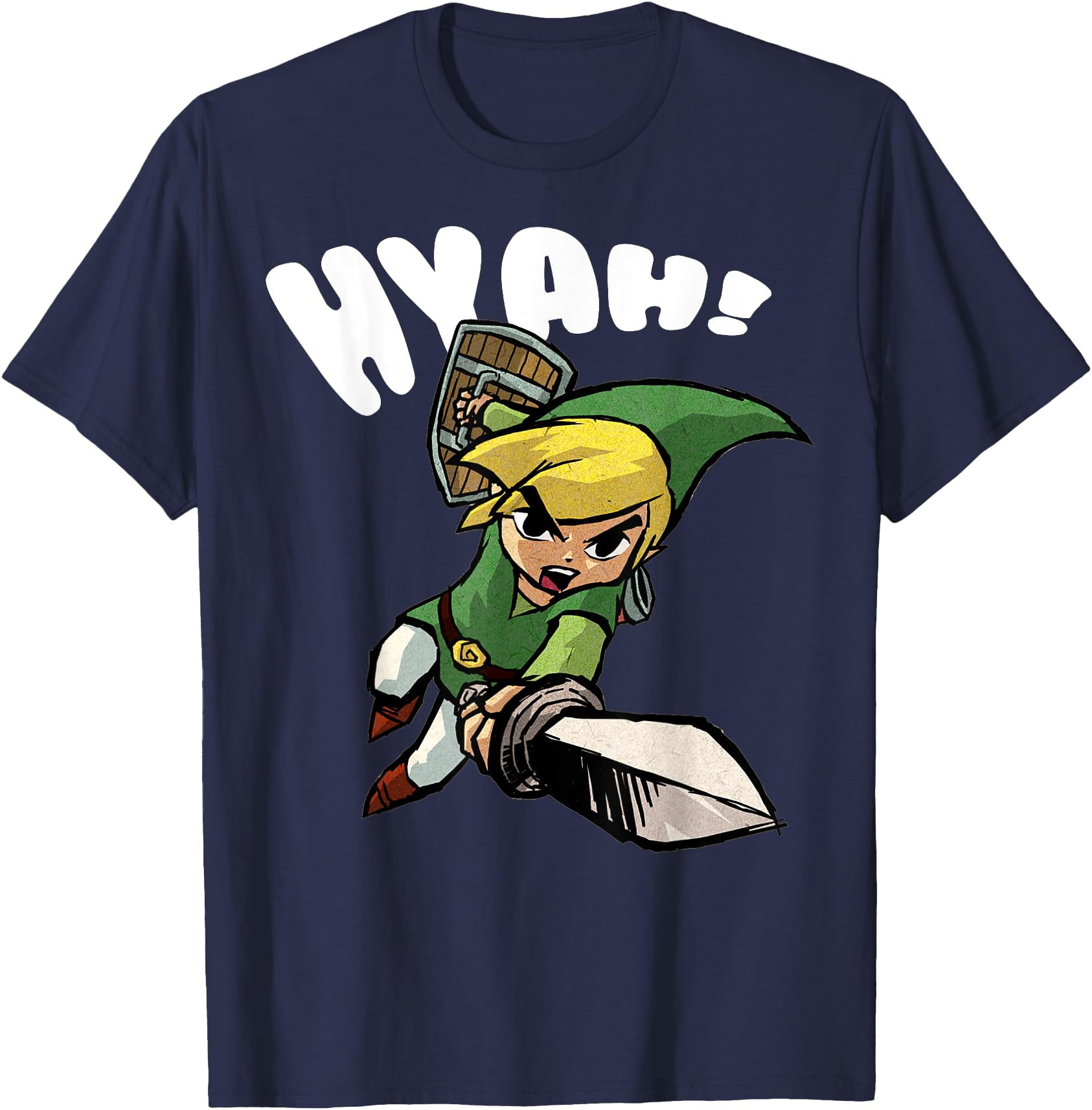 Legend Of Zelda Link Hyah Poster T-Shirt for Gamer Kids,Red color,size ...