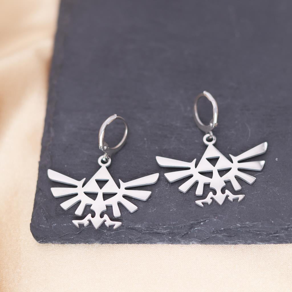 Legend Of Zelda Symbol Pendant Hoop Earrings For Men Women Triangle ...