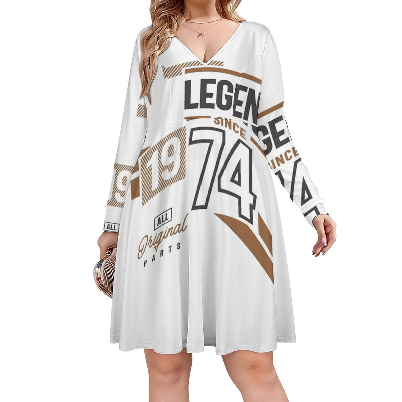 Legend Since 1974 49 Birthday Long Sleeve Sexy Dresses For Women Ladies ...