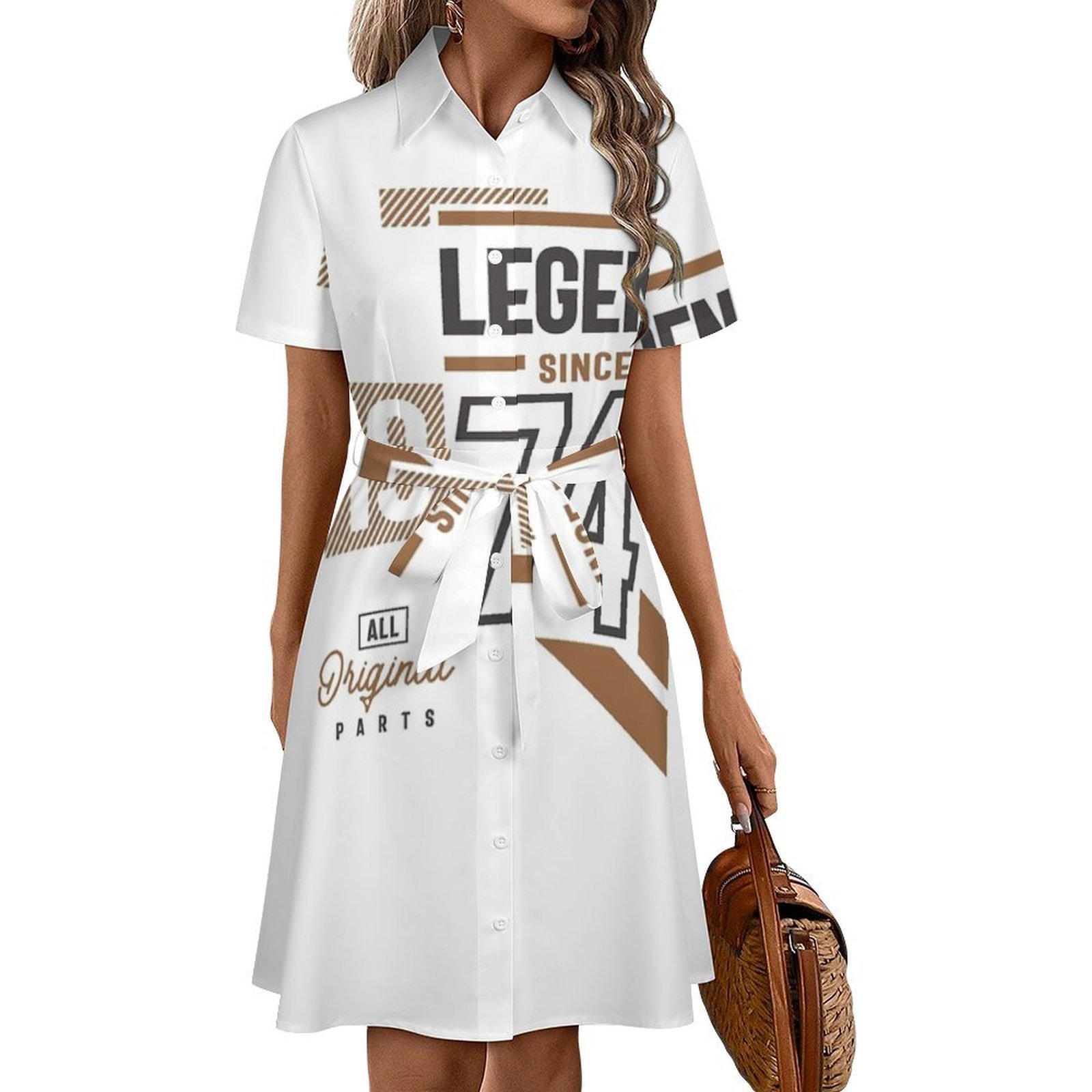Legend Since 1974 49 Birthday Womens Shirt Dresses Women'S Short Sleeve ...