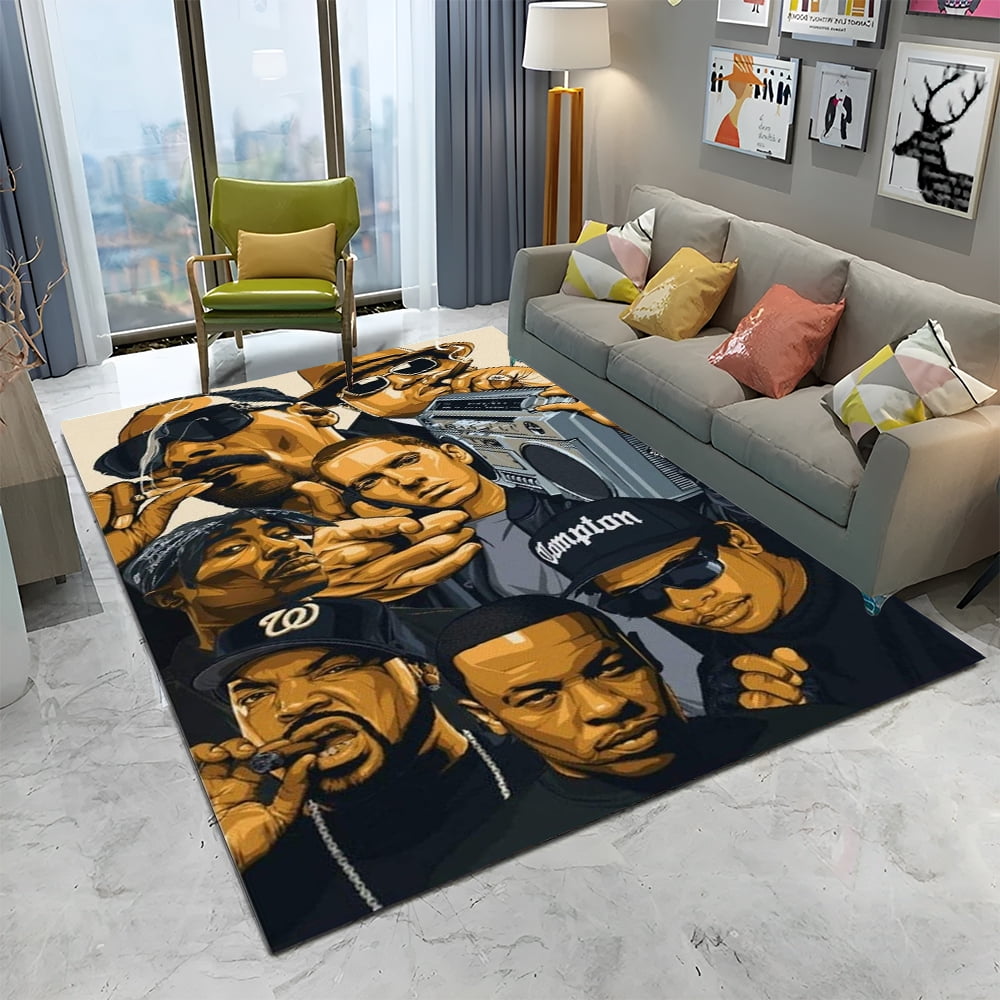 Legend Star Hip Hop Rapper Art Carpet Rug for Home Living Room Bedroom ...
