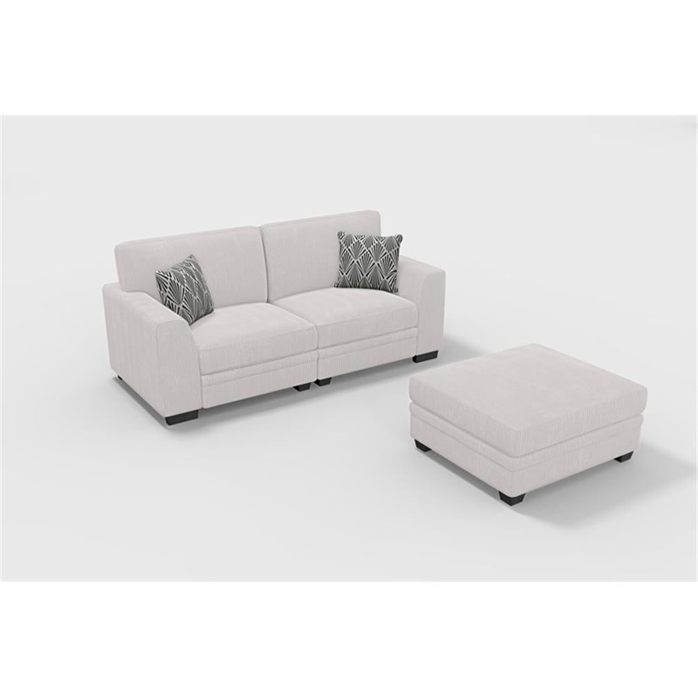 Legend Vansen 3PCS Corduroy Sofa Sectional for Living Room, Cream ...