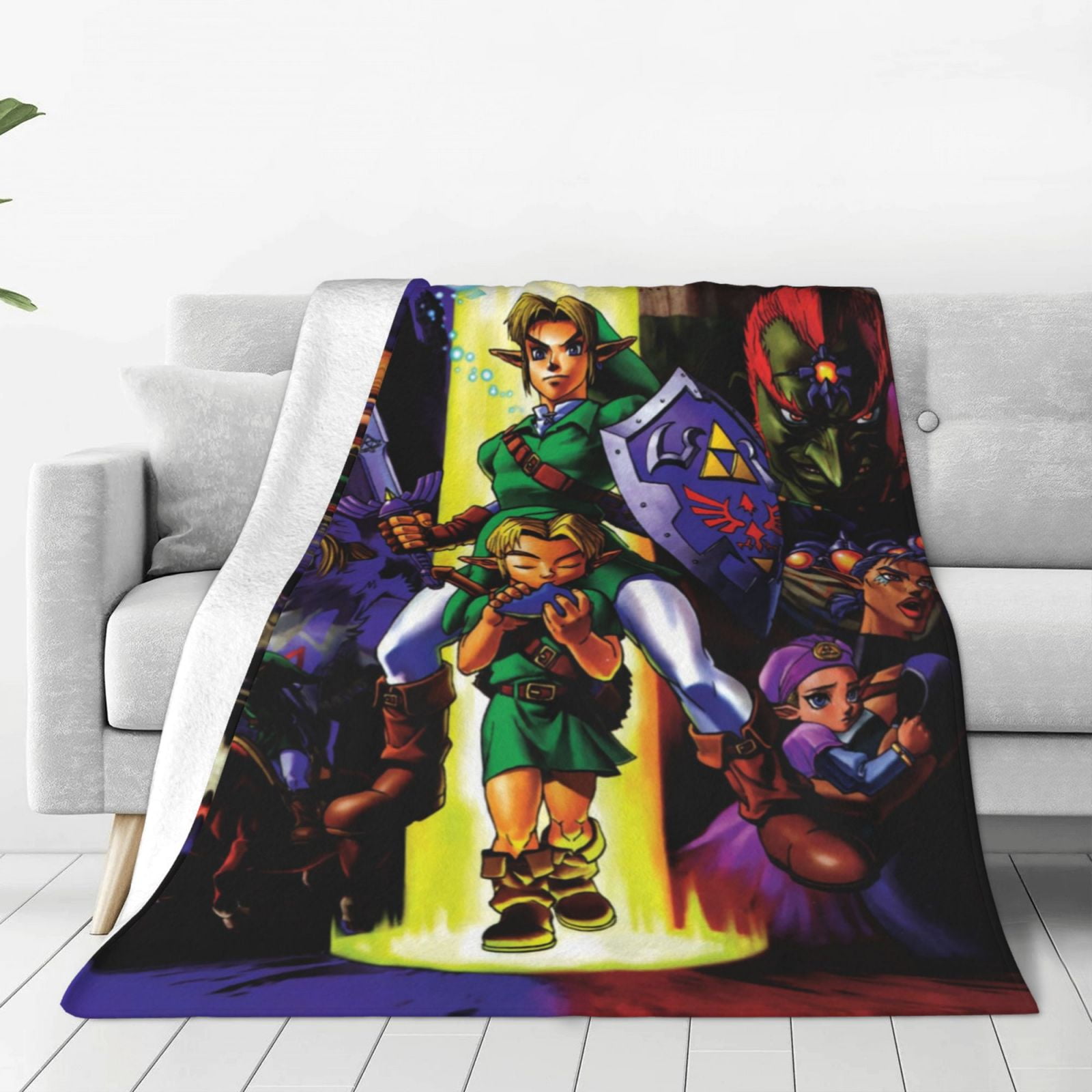 The Legend Of Zelda Blanket Cute Character All Season Warm Fuzzy Plush ...