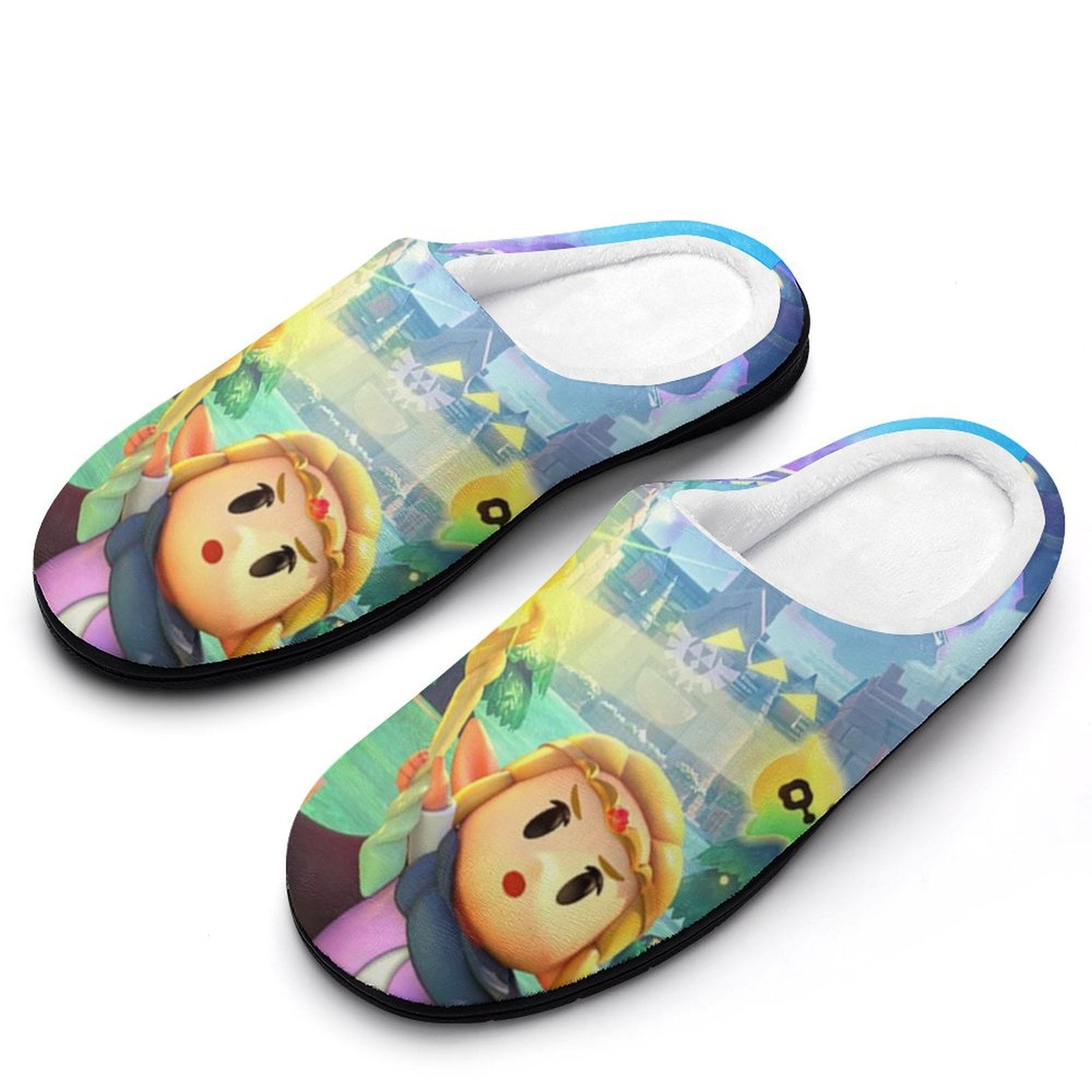 The Legend of Zelda Echoes of Wisdom Men's Fuzzy Slippers House Open ...
