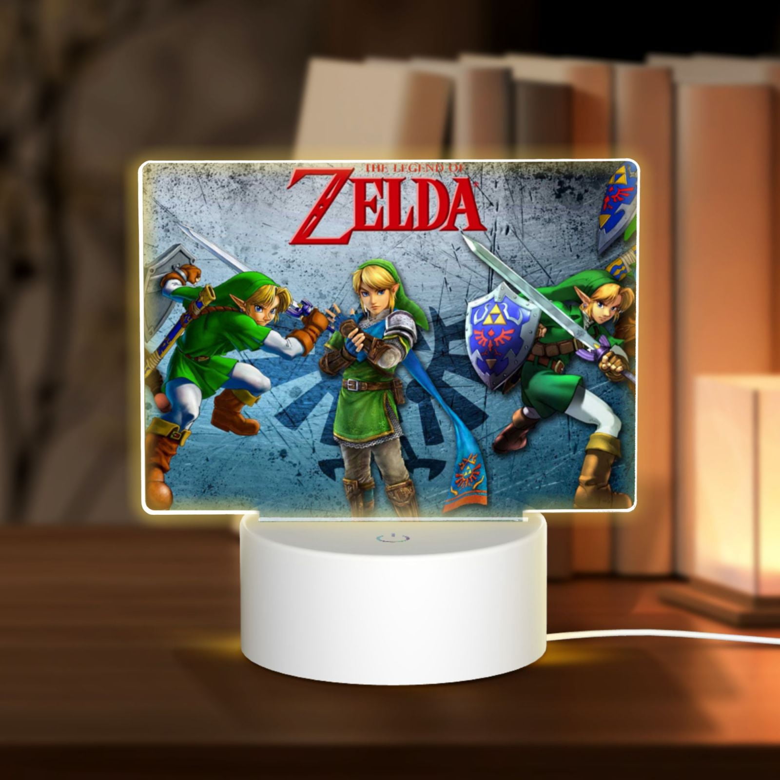 The Legend Of Zelda Game Rectangular Acrylic Night Light Adjustable 3 Light Modes USB Cable Lamp ...