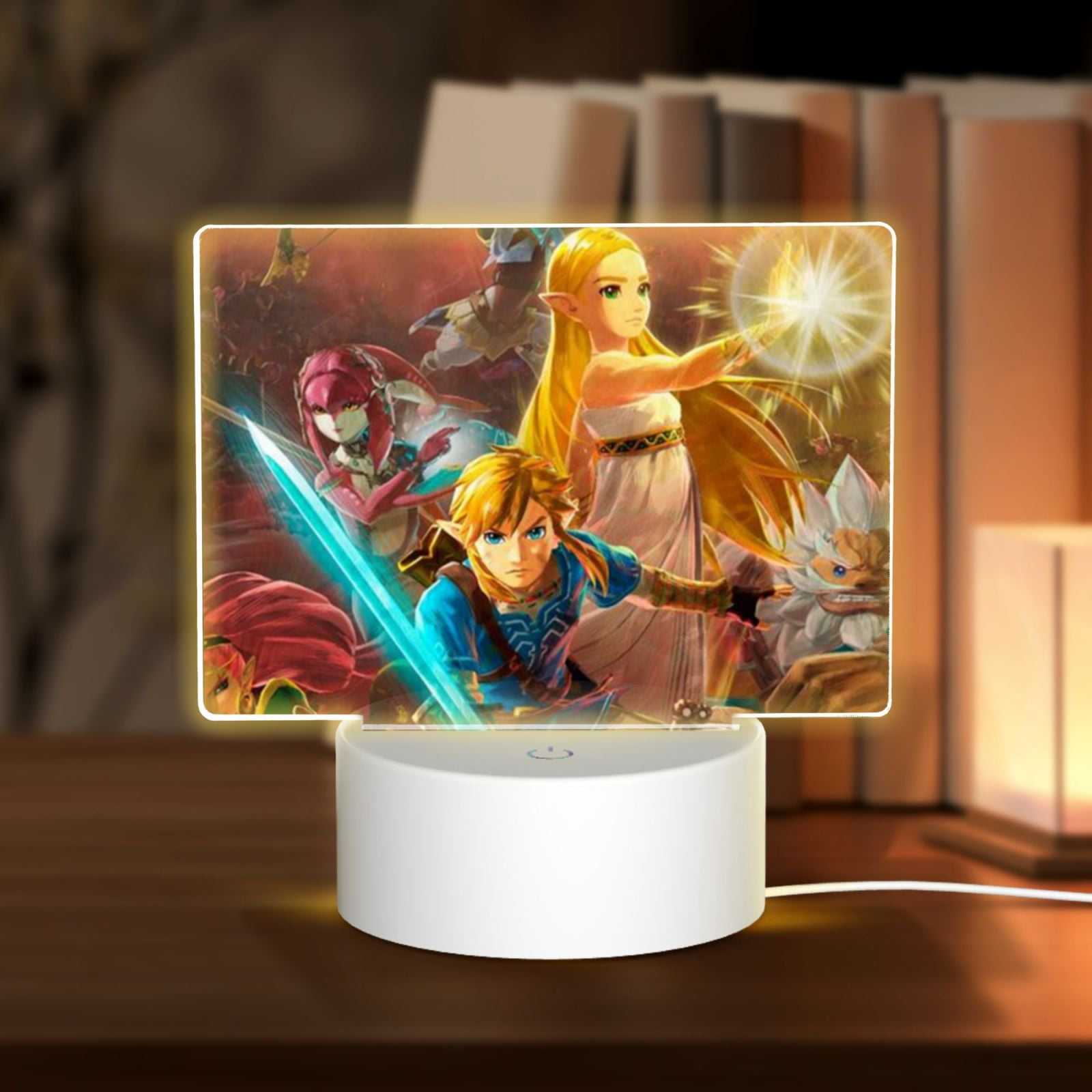 The Legend of Zelda Rectangular Acrylic Night Light Adjustable 3 Light Modes USB Cable Lamp ...