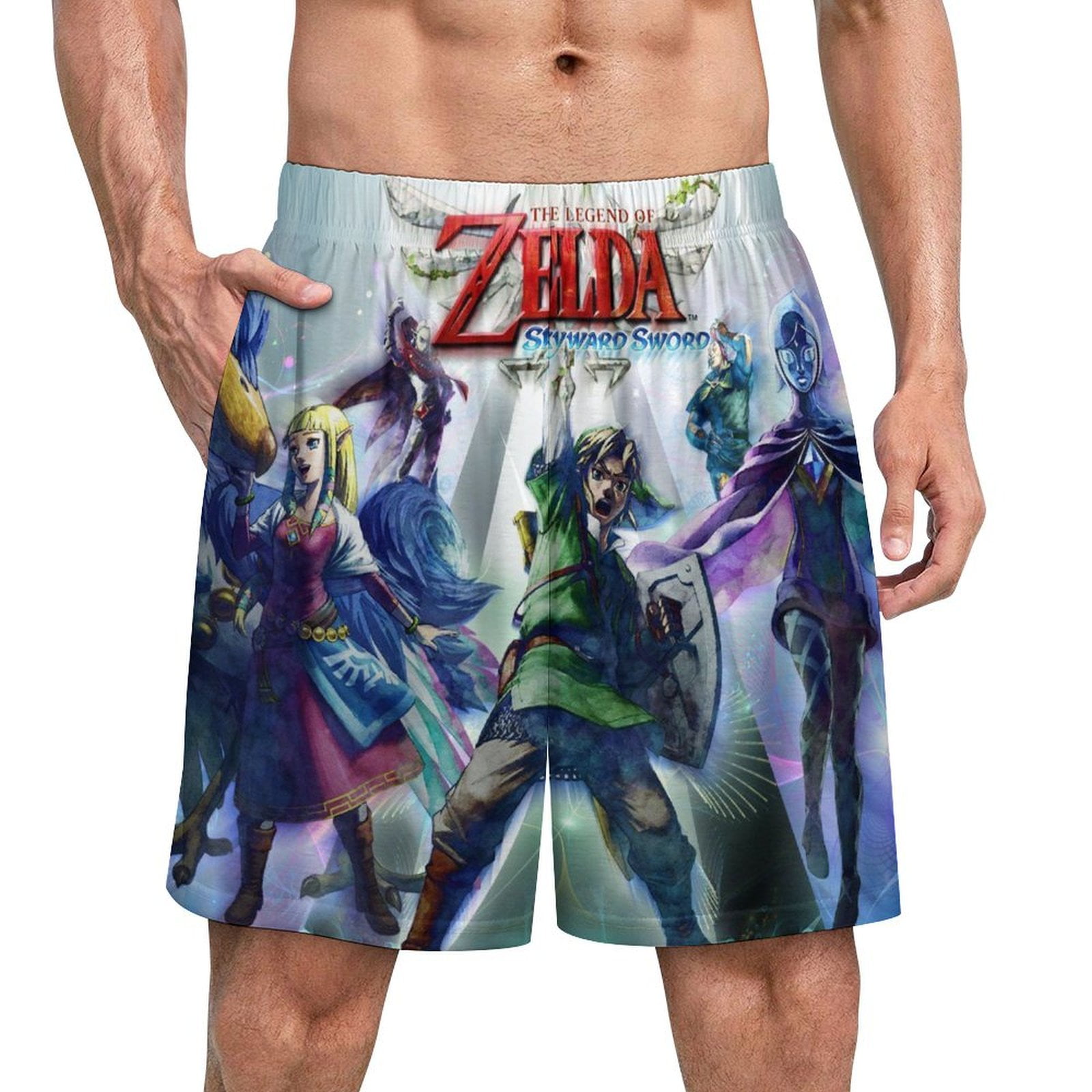 The Legend of Zelda Skyward Sword Men's Pajama Pants Sleepwear Lounge Shorts Bottoms Summer ...