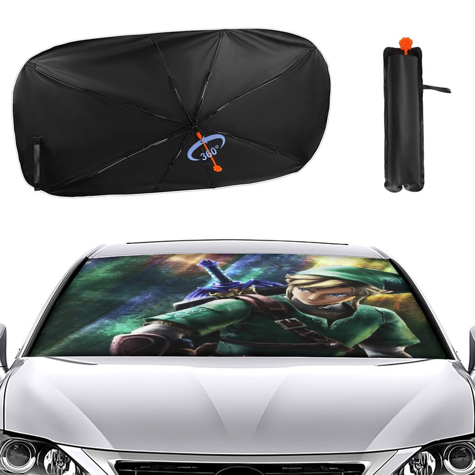 The Legend of Zelda Windshield Sun Shade Umbrella - Foldable Car Window ...