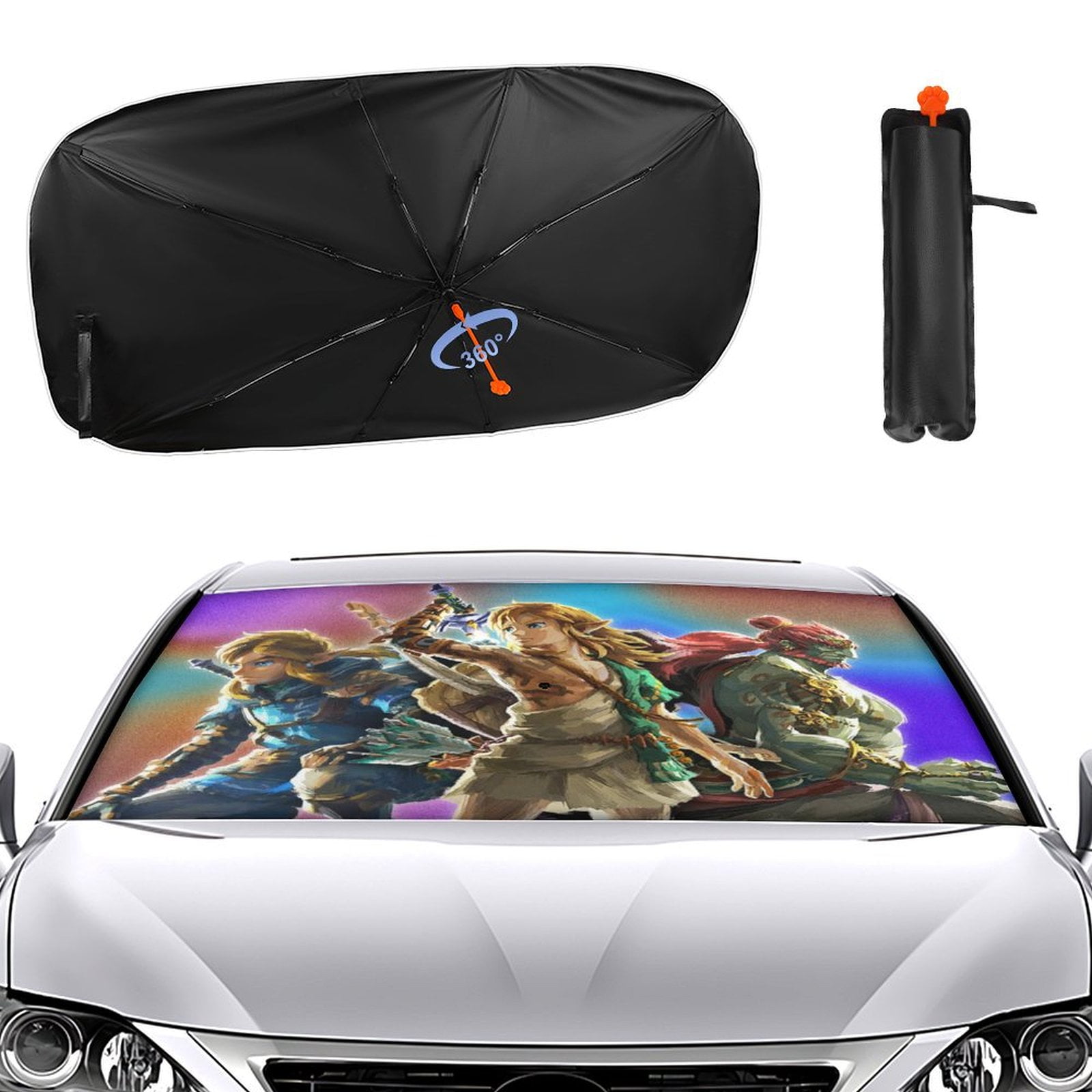 The Legend of Zelda Windshield Sun Shade Umbrella - Foldable Car Window ...